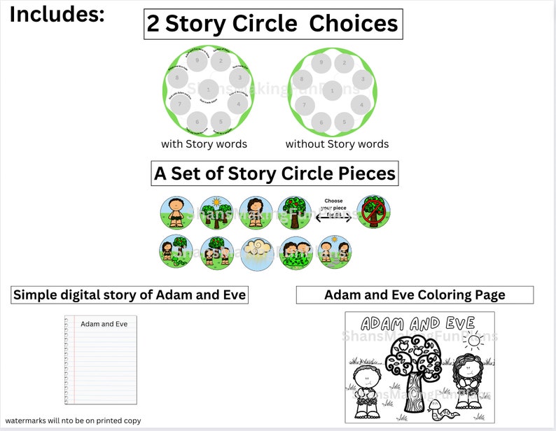 Adam and Eve Story Circle DIGITAL DOWNLOAD // Church Acitivity ...
