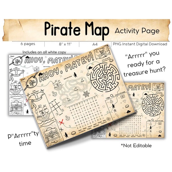 Pirate Treasure Map - Etsy
