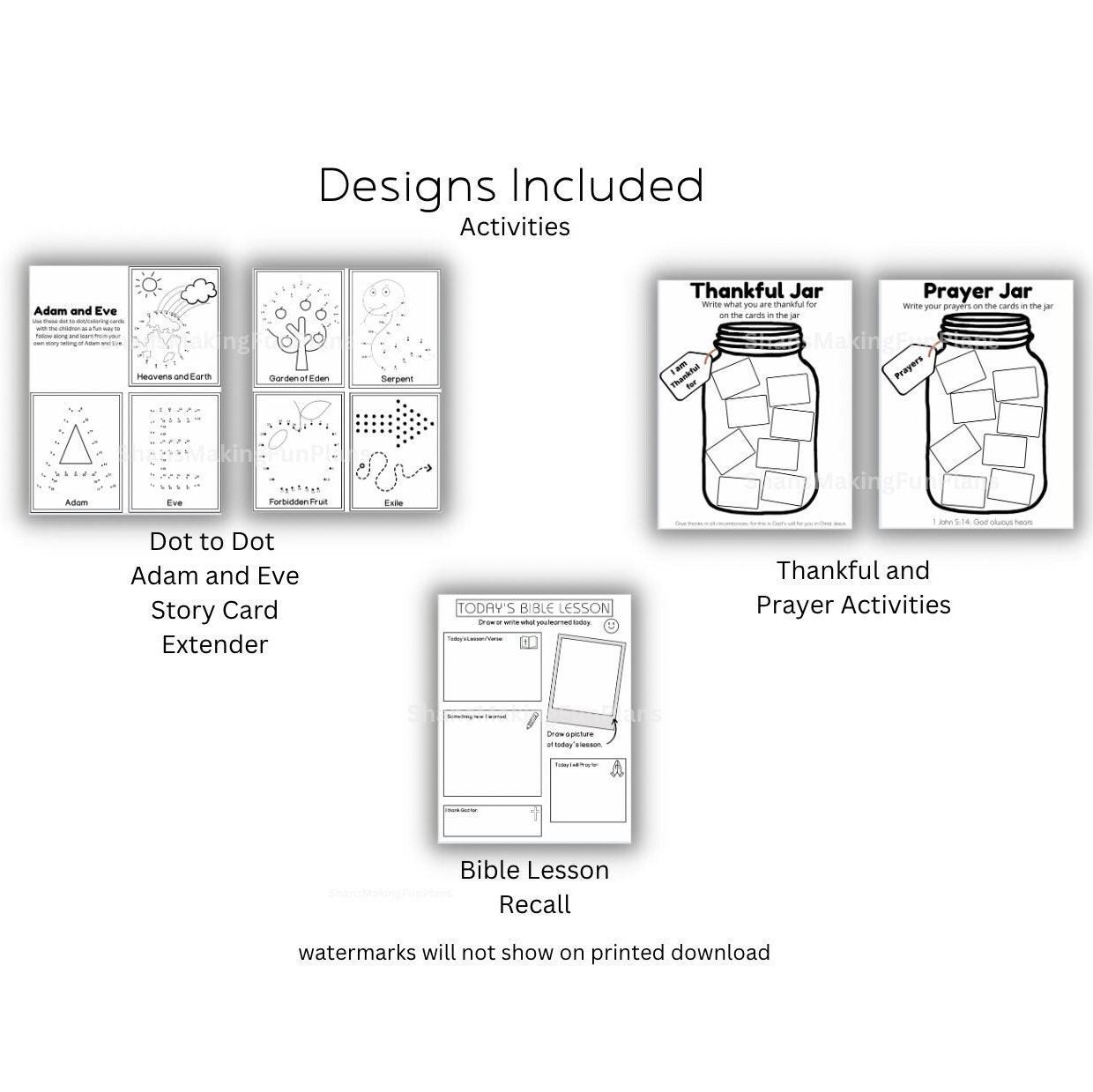 Sunday School Bible Stories Activity Coloring Pages // Church Activity ...