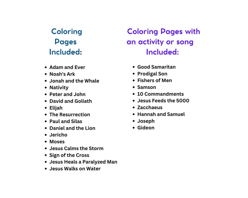 Bible Stories Coloring Pages DIGITAL DOWNLOAD // Printable Acitivity ...