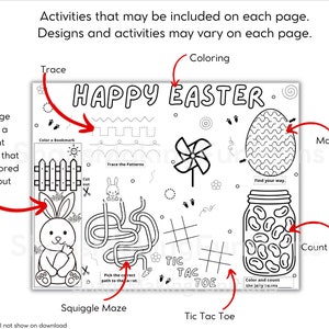 Easter Activity Pages DIGITAL DOWNLOAD //easter Activity // Printable ...