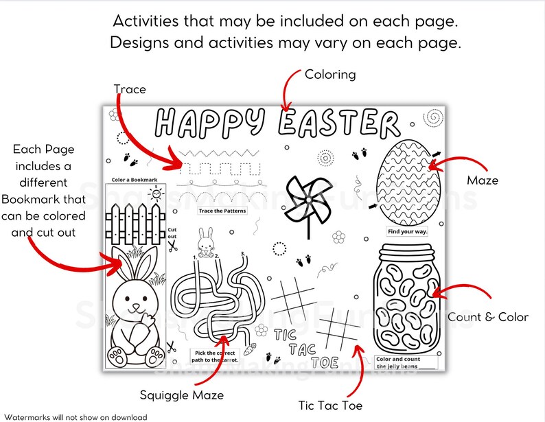 Easter Activity Pages DIGITAL DOWNLOAD //easter Activity // Printable ...