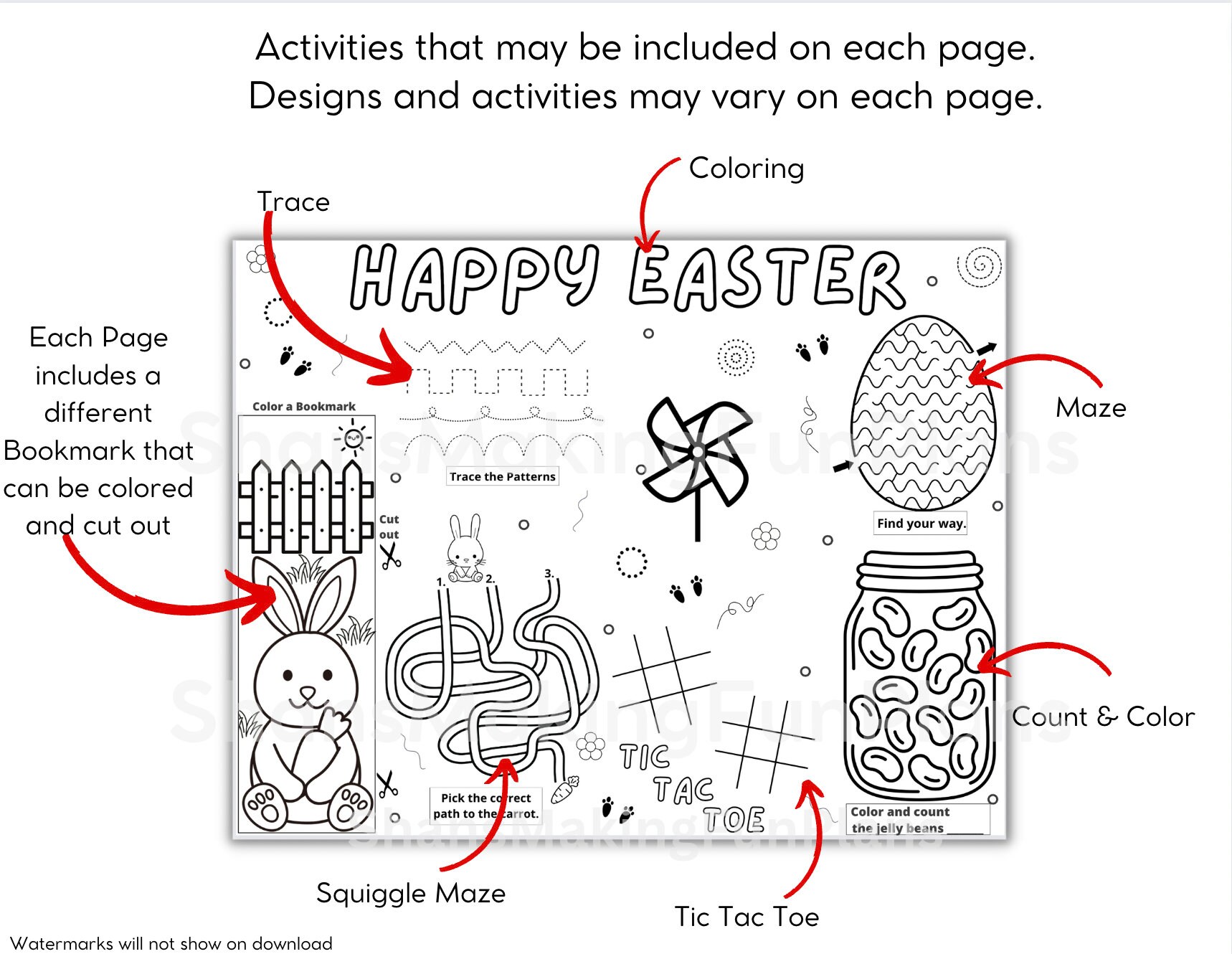 Easter Activity Pages DIGITAL DOWNLOAD //easter Activity // Printable ...