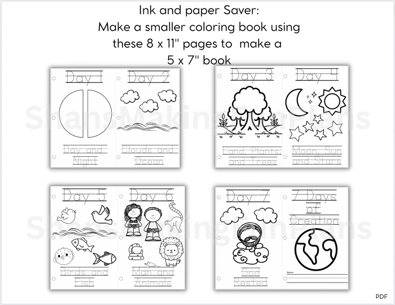 7 Days of Creation Coloring Pages DIGITAL DOWNLOAD // Printable ...