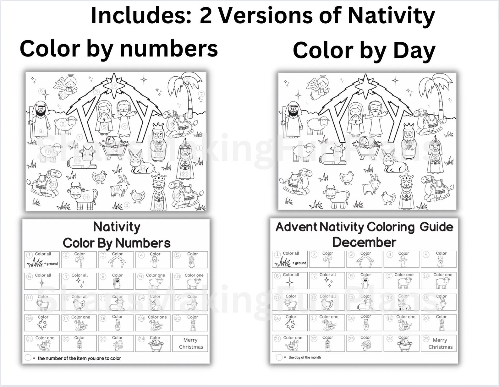 Nativity Advent Calendar Activity Download // Advent Manger // Birth of ...