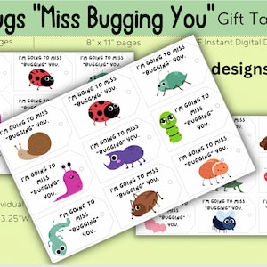 Bugs Bugging You Goodbye End of Year Gift Tags DIGITAL DOWNLOAD ...