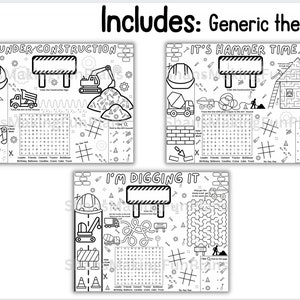 Construction Activity Coloring Pages DIGITAL DOWNLOAD // Printable ...