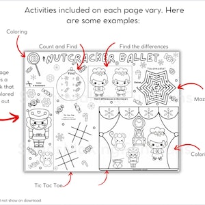 Nutcracker Ballet Activity Pages Coloring Page DIGITAL DOWNLOAD ...