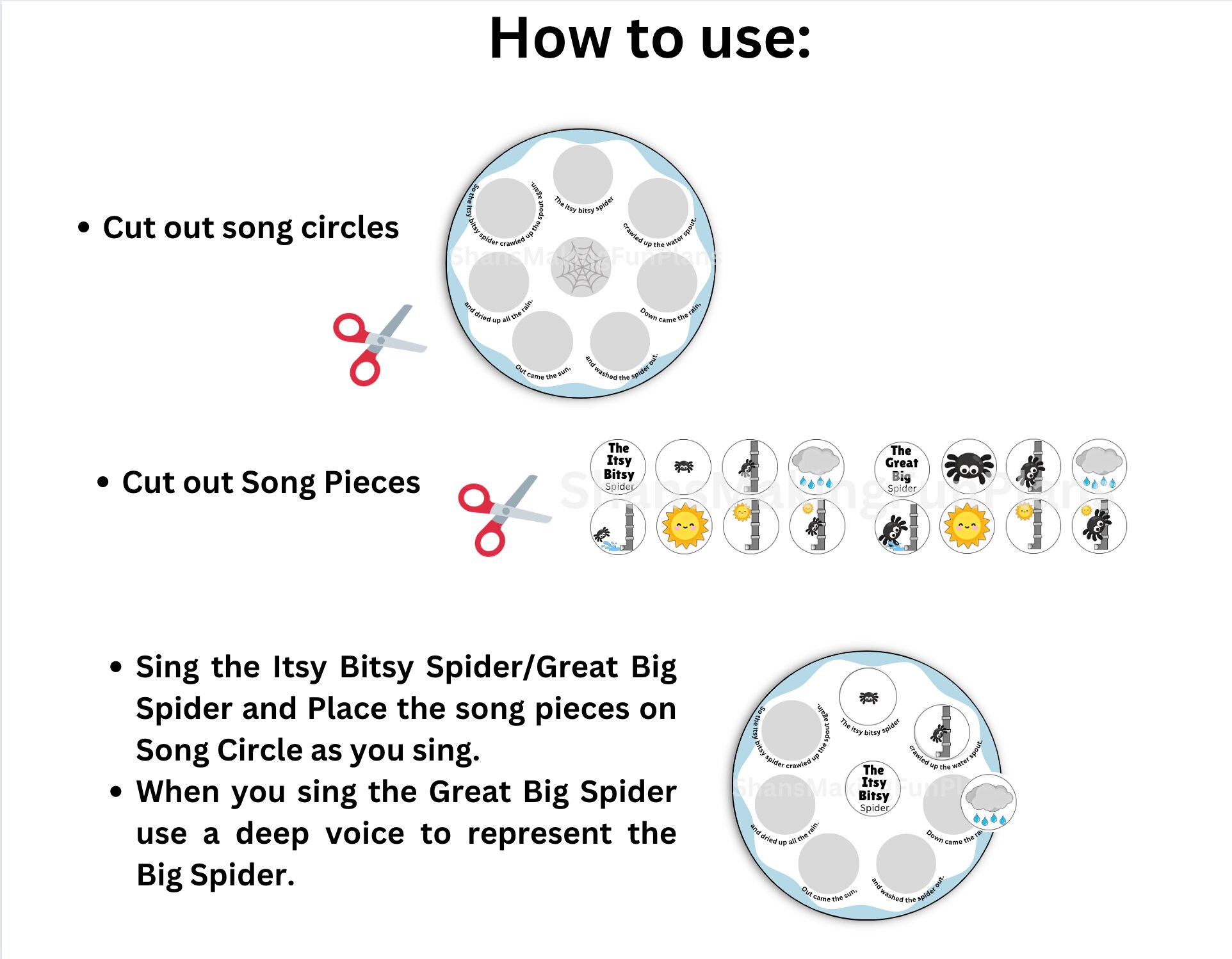Itsy Bitsy Spider Song Wheel Activity Digital Download // Sequencing ...