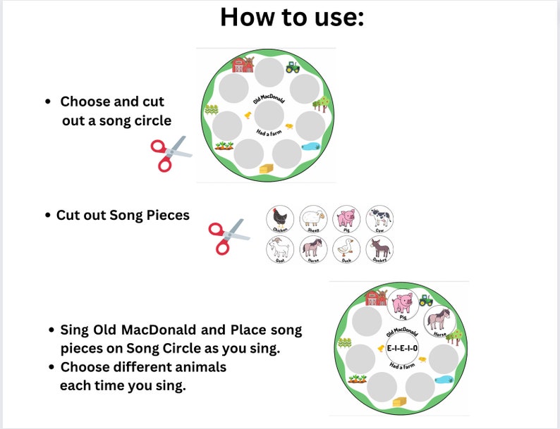 Old Macdonald Had a Farm Song Circle Activity Digital Download ...