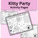 Kitty Party Activity Pages DIGITAL DOWNLOAD // Kitty Printable Activity ...
