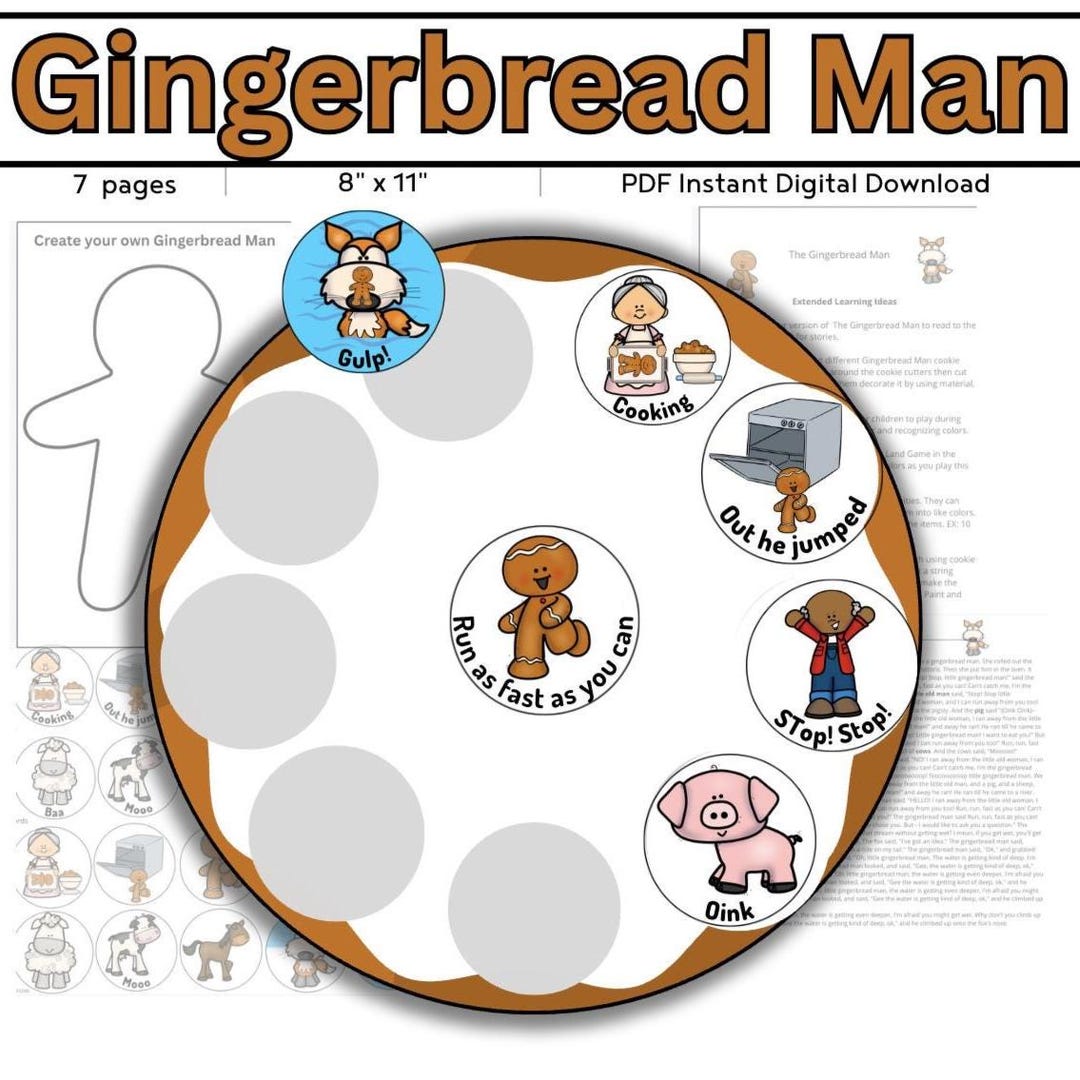 Gingerbread Man Activity Digital Download // Sequencing //preschool ...