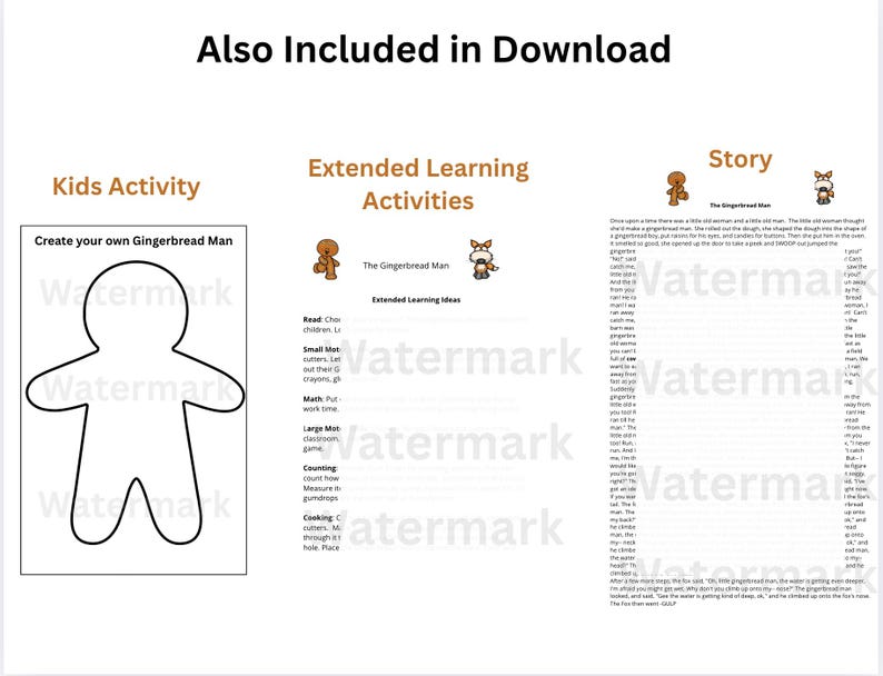 Gingerbread Man Activity Digital Download // Sequencing //preschool ...