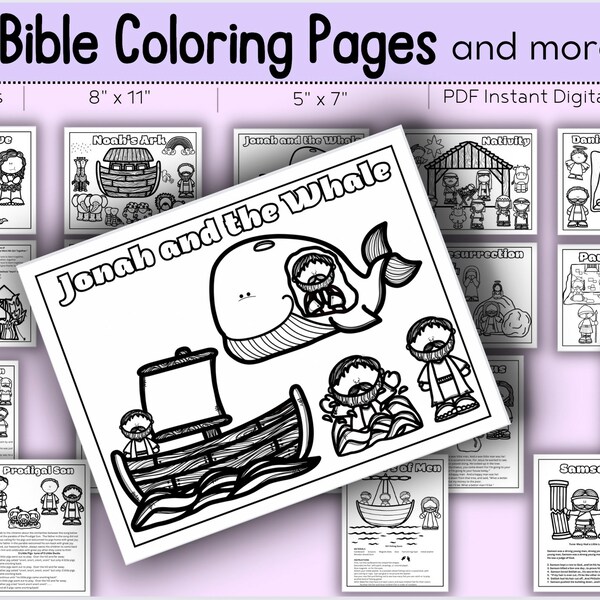 Preschool Bible Coloring Pages - Etsy