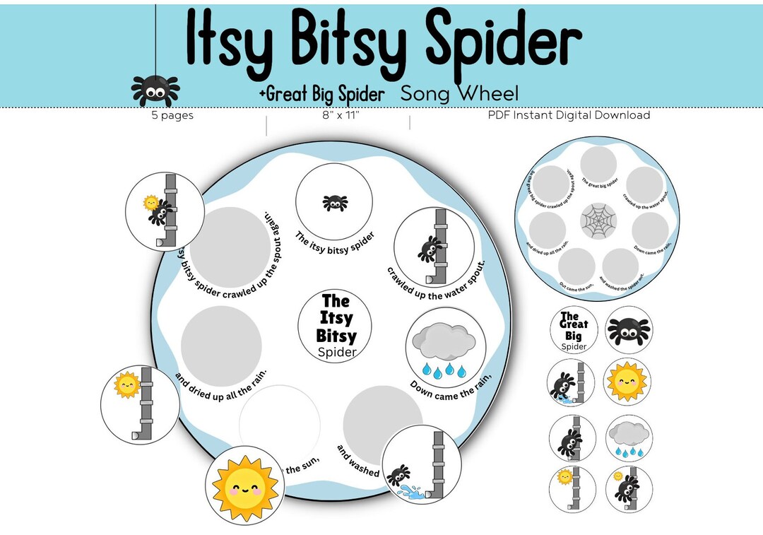 Itsy Bitsy Spider Song Wheel Activity Digital Download // Sequencing ...