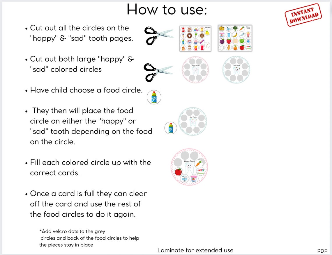 Dental Health Brushing Teeth Activity DIGITAL DOWNLOAD // Printable ...
