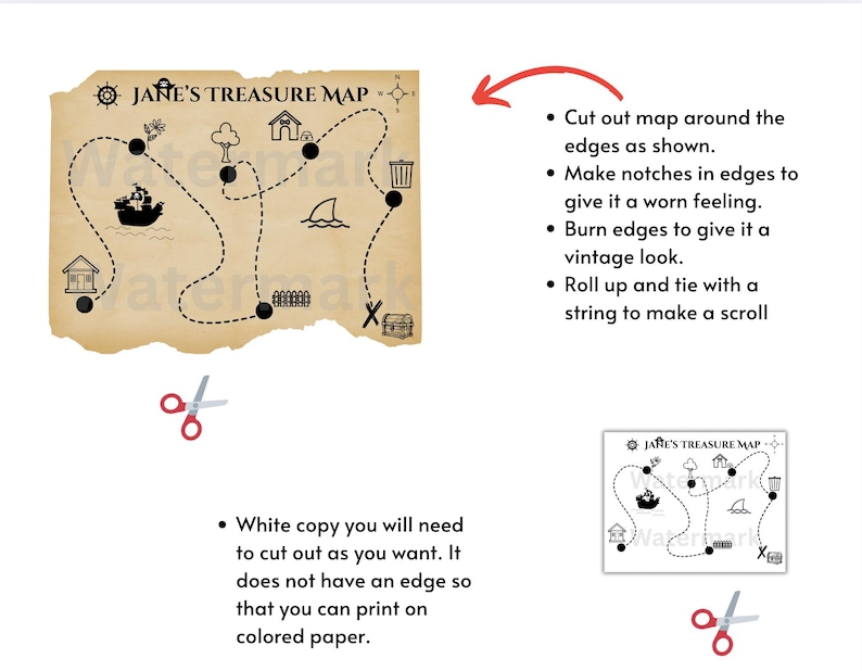 Editable Treasure Map Pirate Map DIGITAL DOWNLOAD // Printable Activity ...