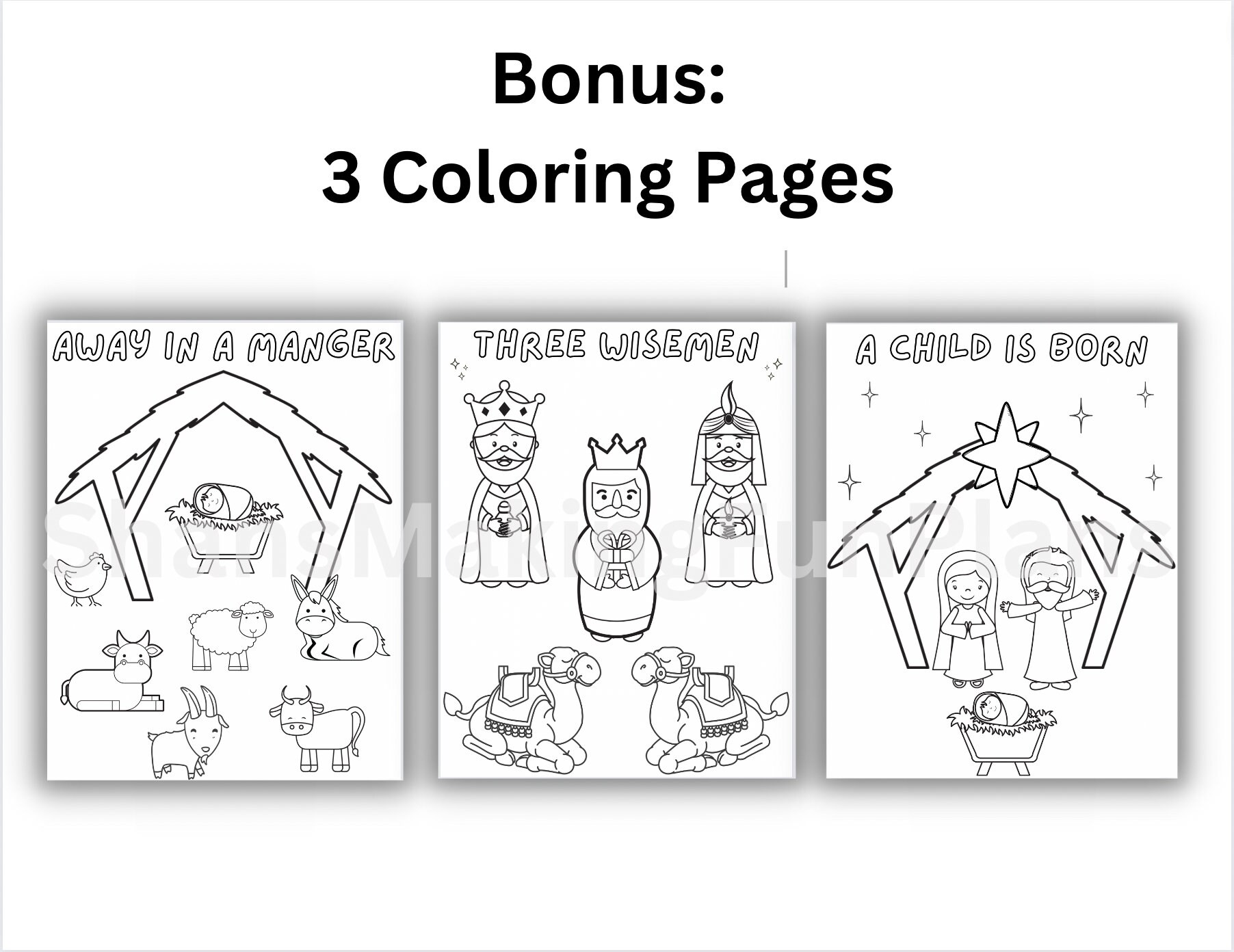 Nativity Advent Calendar Activity Download // Advent Manger // Birth of ...