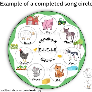 Old Macdonald Had a Farm Song Circle Activity Digital Download ...