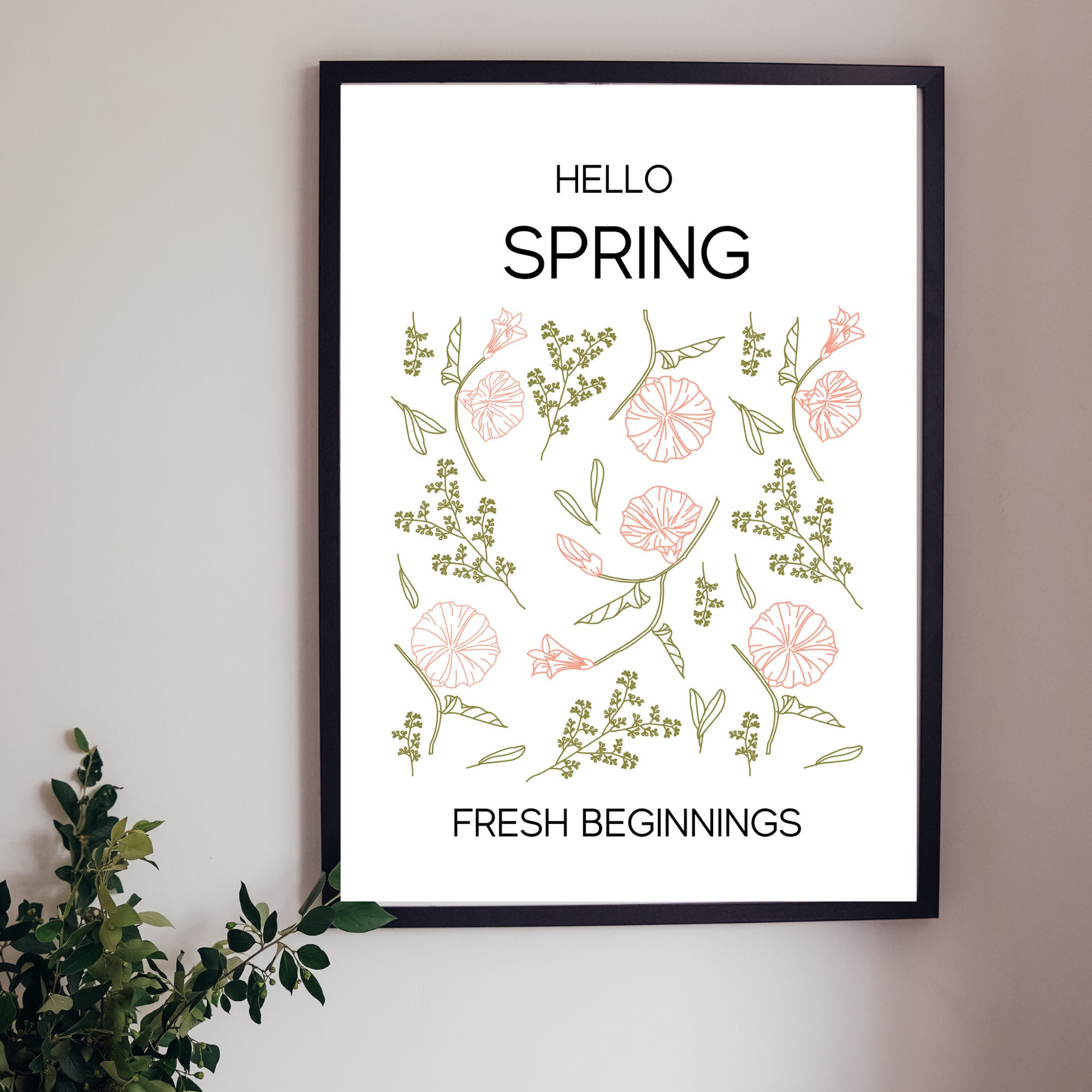 Printable Spring Wall Art, Spring Decor, Floral Wall Art, Wildflower ...