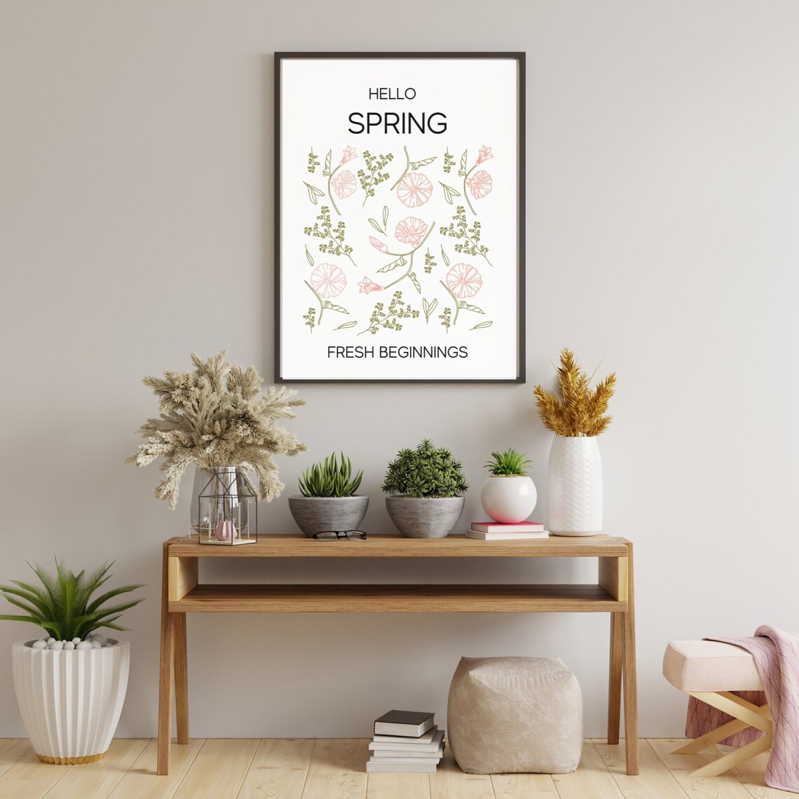 Printable Spring Wall Art, Spring Decor, Floral Wall Art, Wildflower ...