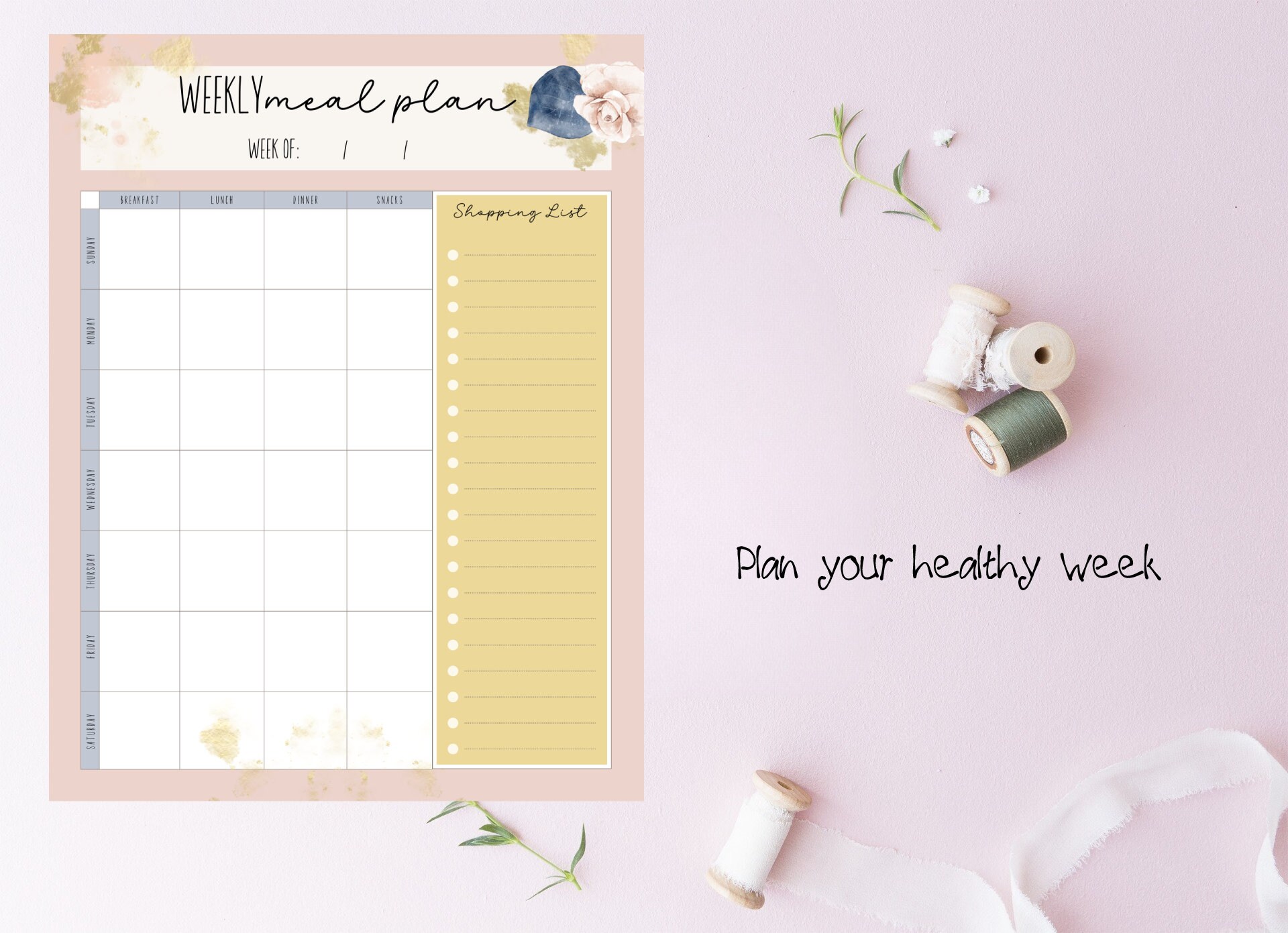 Printable Planner Weekly Tasks, Meal Plan, Habits, Goals , Finance ...
