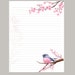 Birds Stationery, Printable Stationery, Letter Writing Paper, Leaf ...