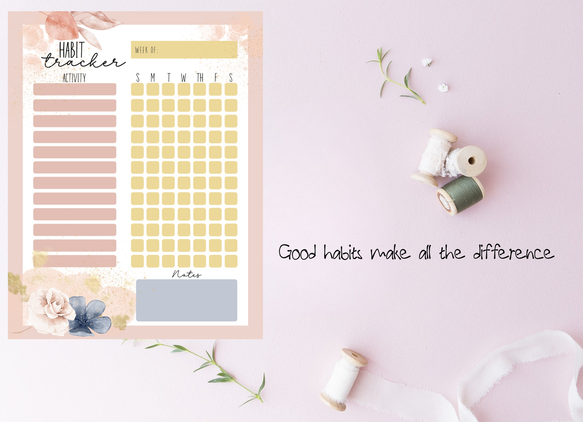 Printable Planner Weekly Tasks, Meal Plan, Habits, Goals , Finance ...