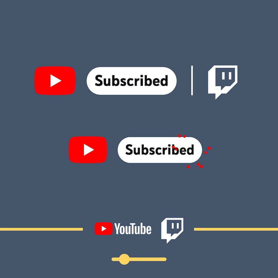Animated Youtube Subscribe and Twitch Overlay / Lower Third - Etsy