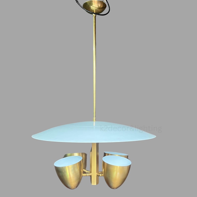 Pure Brass Italian Design 4-lights Chandelier, 60 CM Diameter Disk ...
