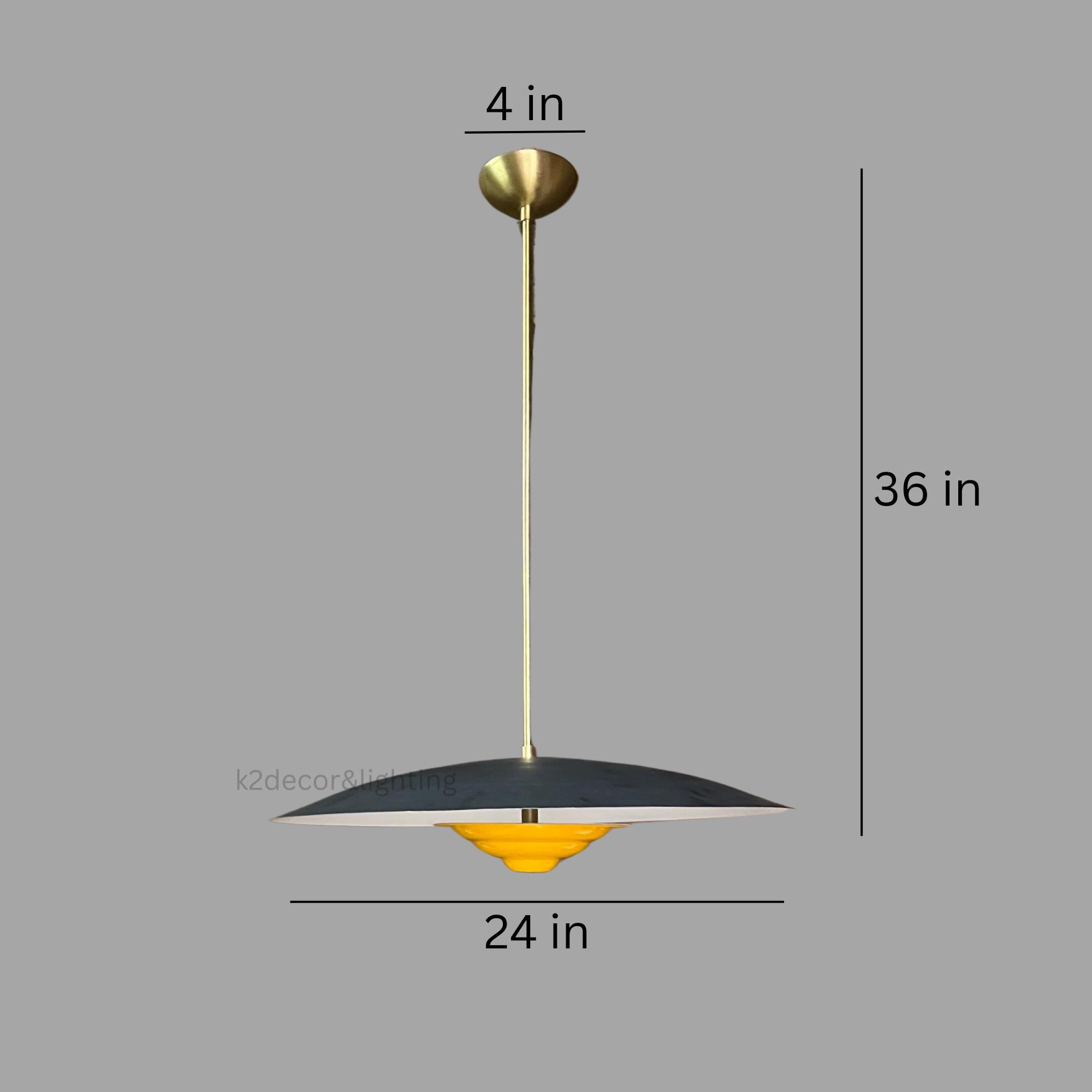 Metal Disk Italian Design 2-lights Chandelier, 60 CM Diameter Disk ...