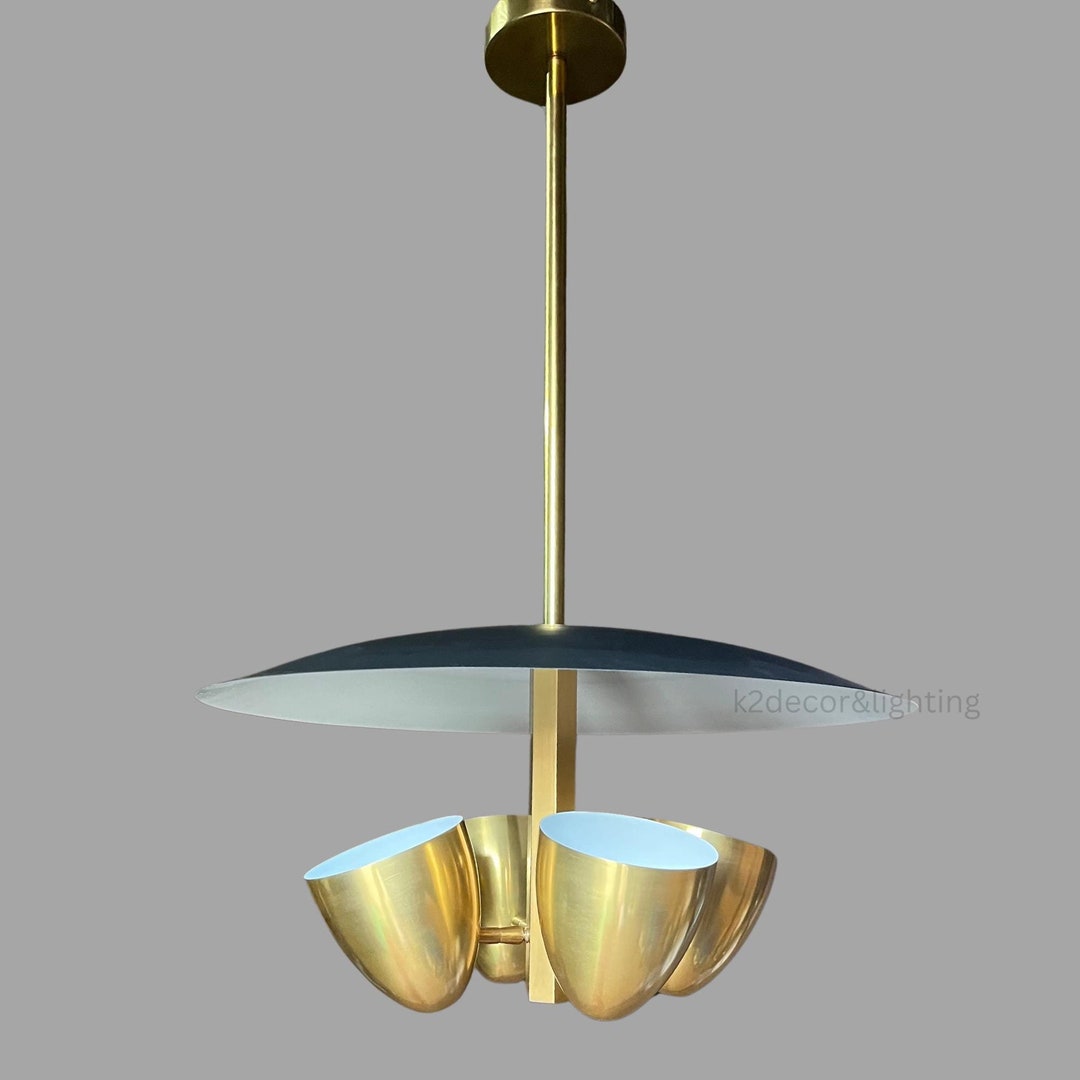 Pure Brass Italian Design 4-lights Chandelier, 60 CM Diameter Disk ...