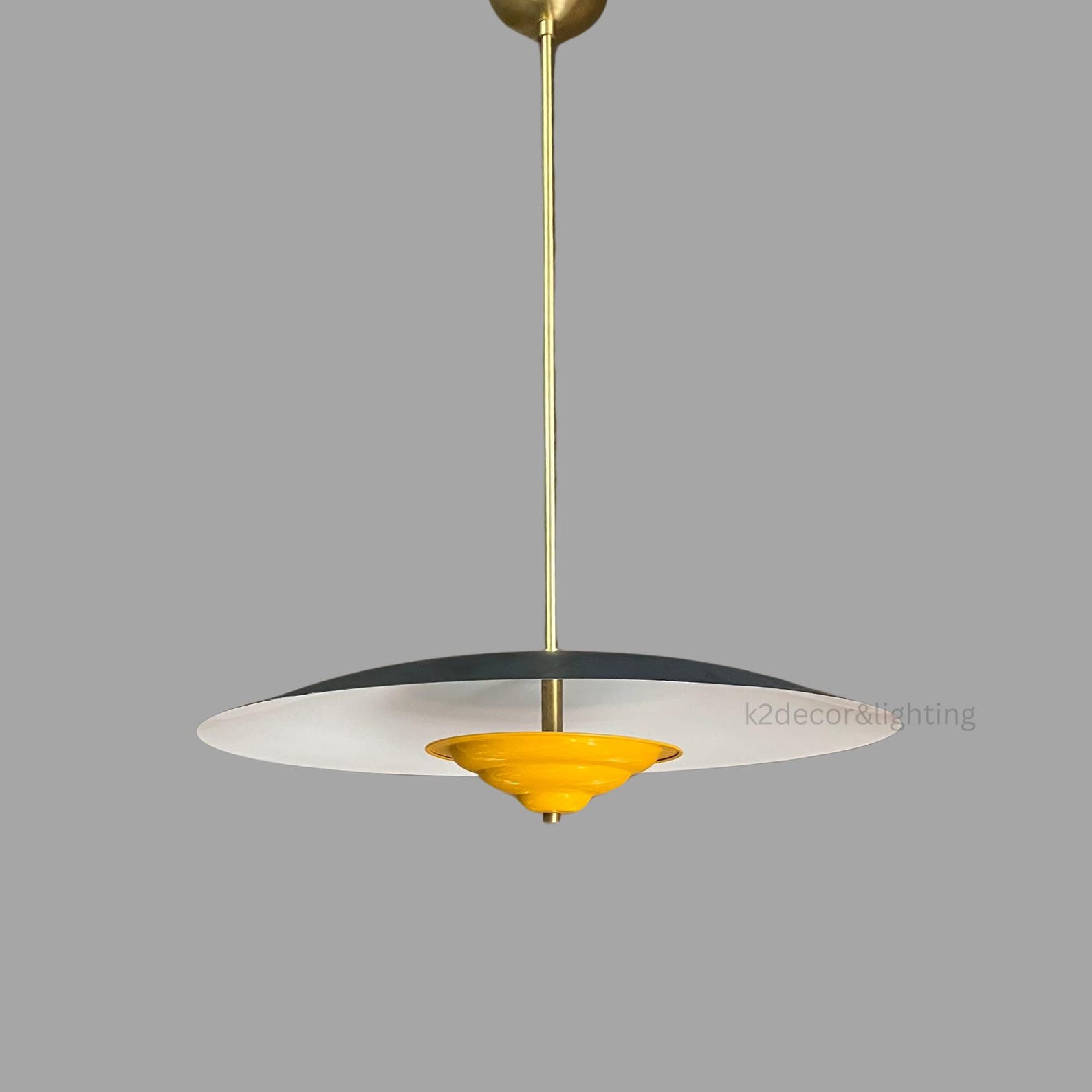 Metal Disk Italian Design 2-lights Chandelier, 60 CM Diameter Disk ...