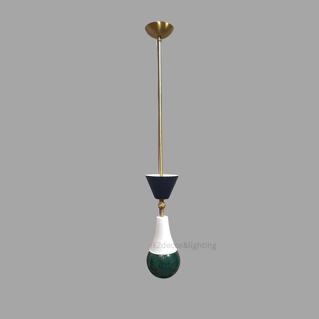 Green GLASS Ball DESIGN Handmade Brass and Glass Ball Ceiling Light ...