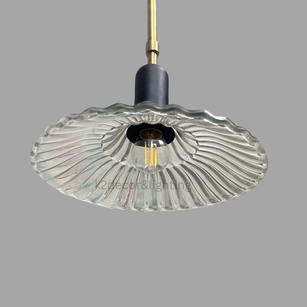 Handmade Brass & Glass Disk Ceiling Light, Italian Style - Etsy