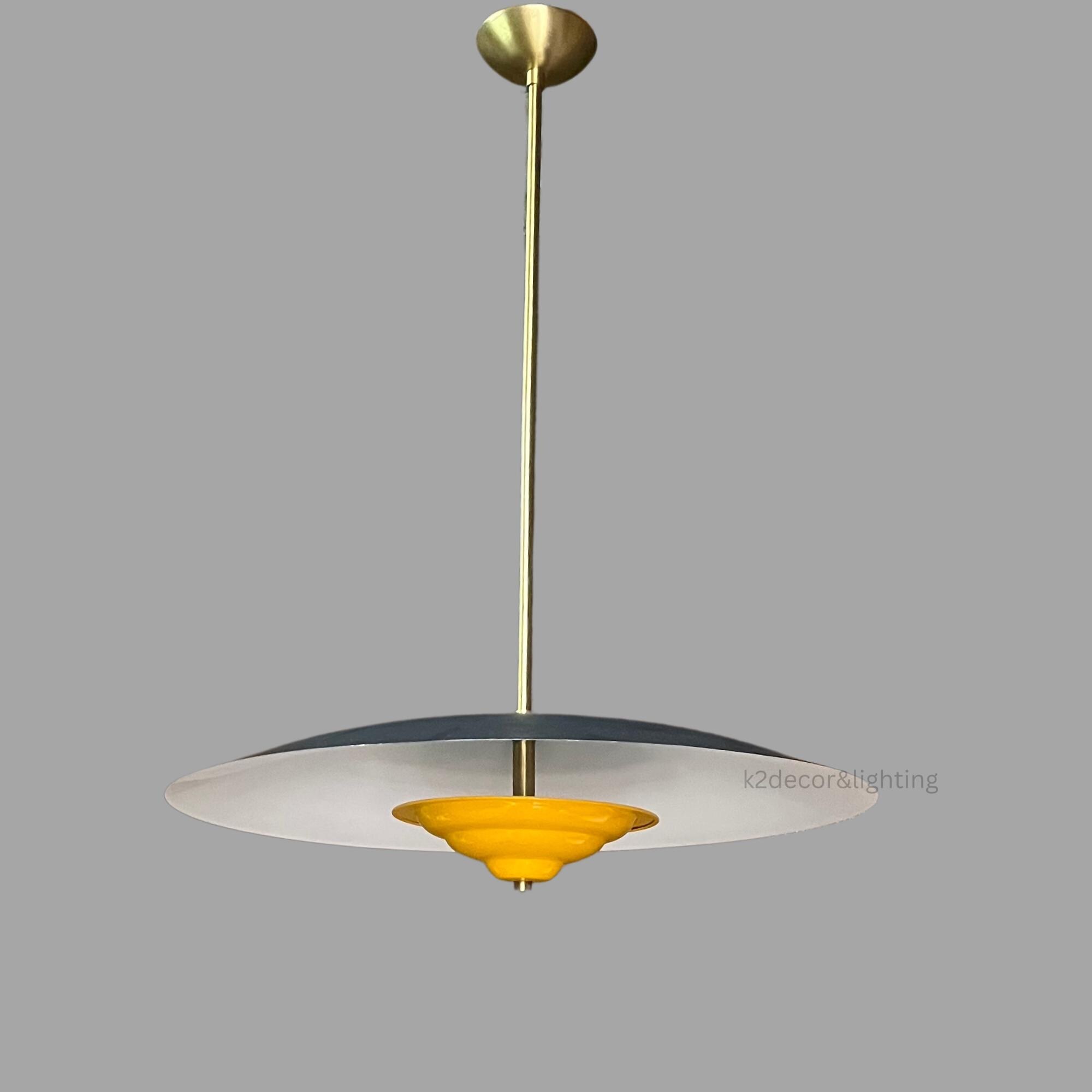 Metal Disk Italian Design 2-lights Chandelier, 60 CM Diameter Disk ...