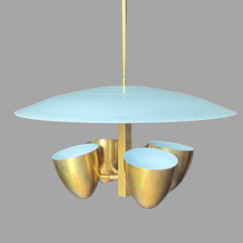 Pure Brass Italian Design 4-lights Chandelier, 60 CM Diameter Disk ...