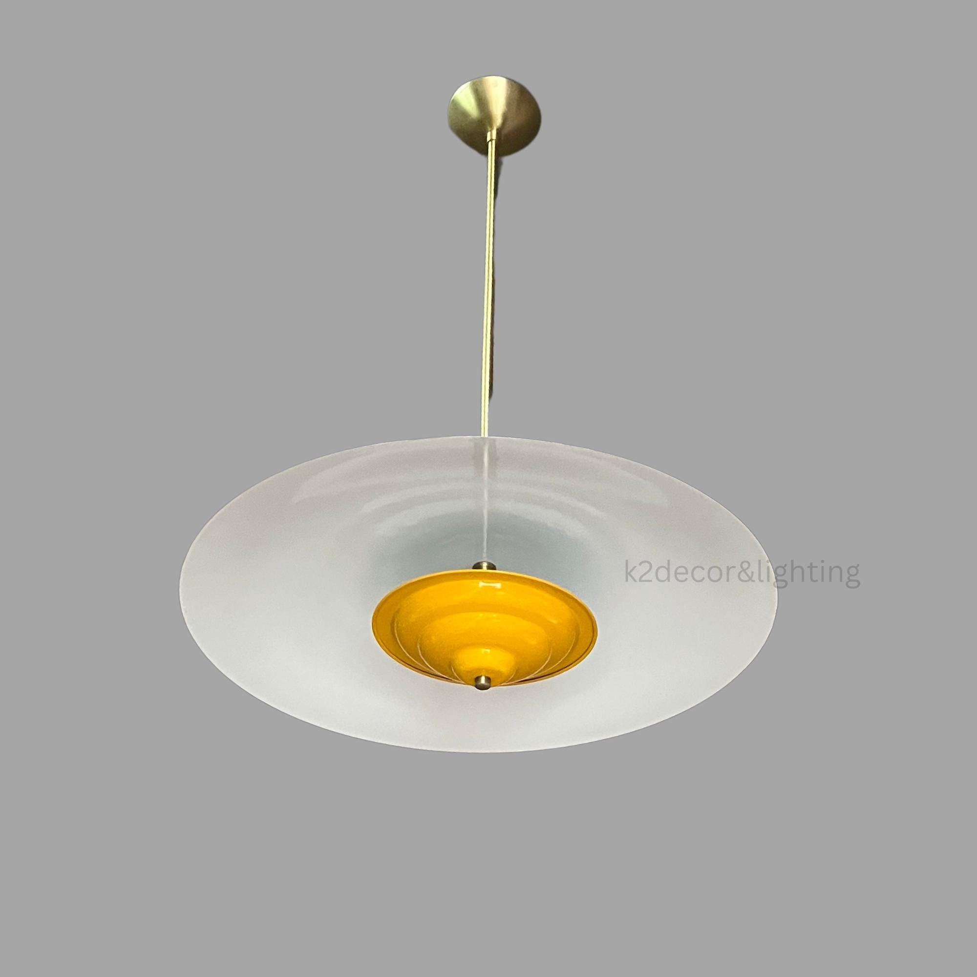 Metal Disk Italian Design 2-lights Chandelier, 60 CM Diameter Disk ...