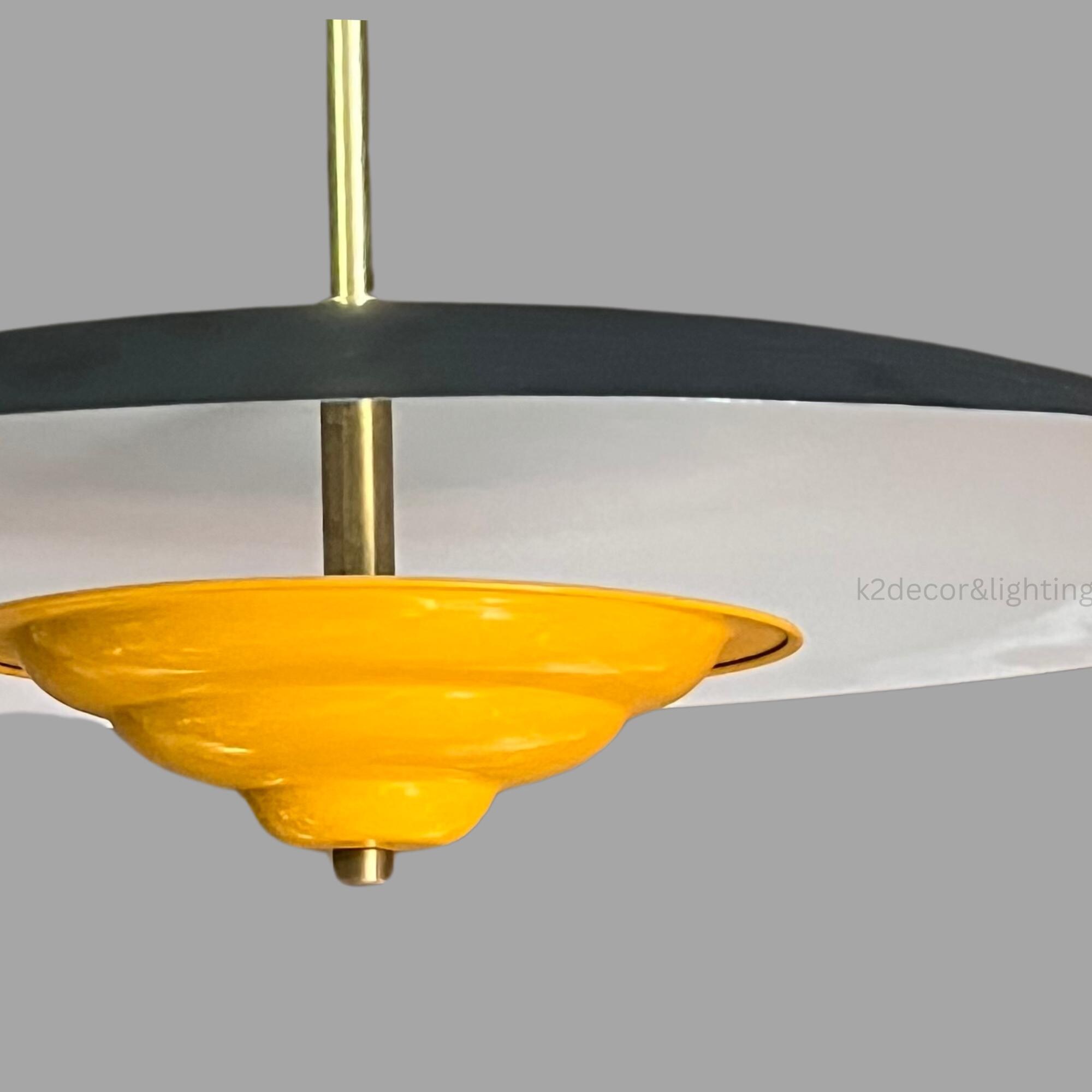 Metal Disk Italian Design 2-lights Chandelier, 60 CM Diameter Disk ...