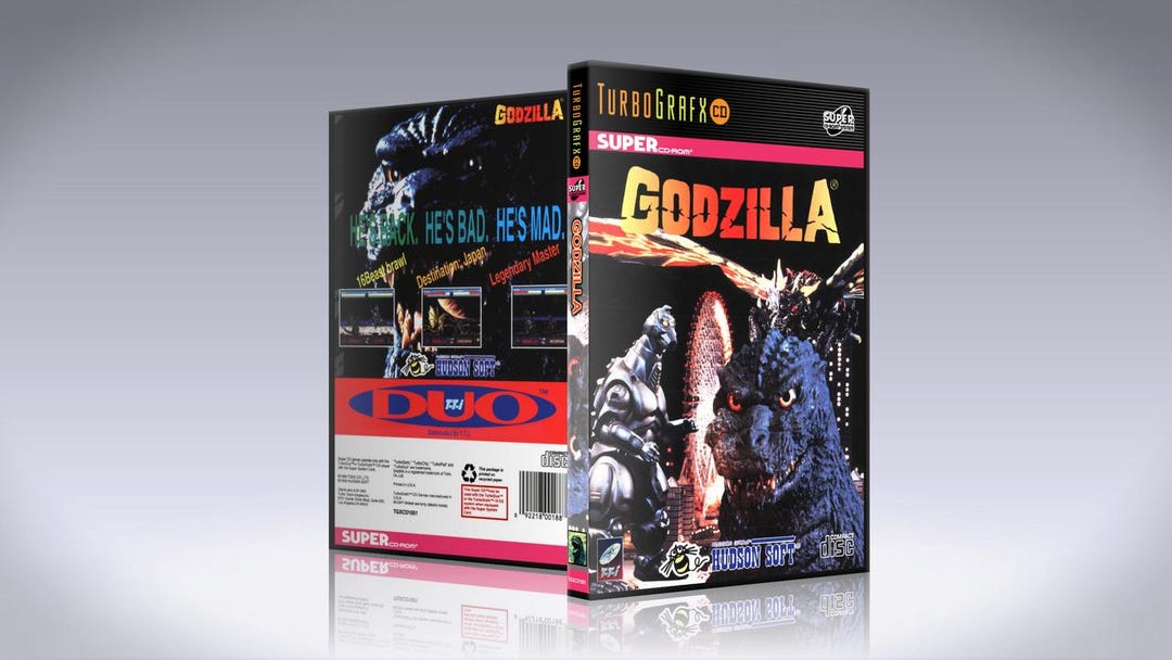 Godzilla [turbografx CD] W/dvd Case & Artwork Insert - Etsy