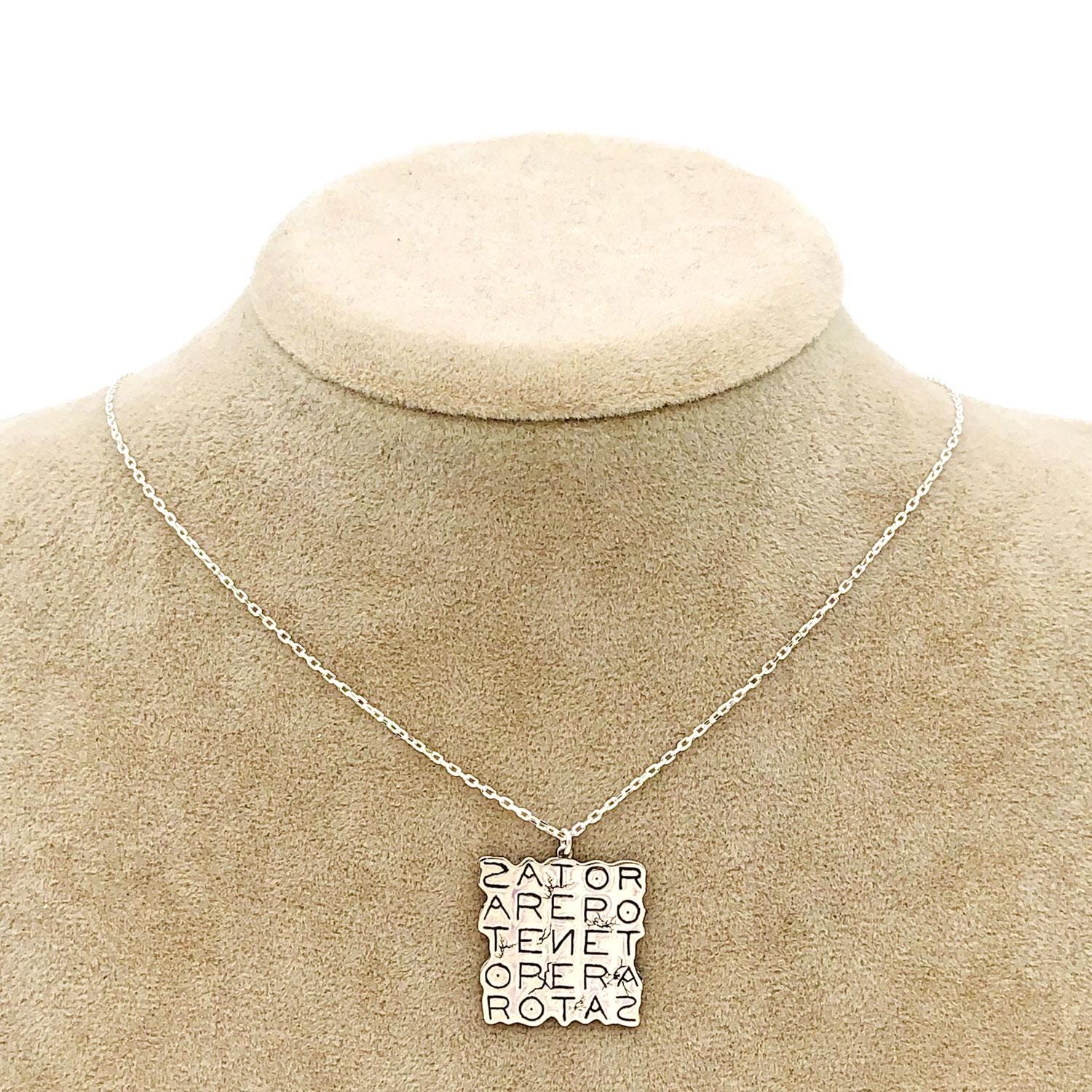 Sterling Silver SATOR Square Necklace: Alchemical Good Luck Pendant - Etsy