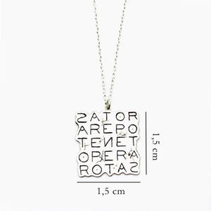 Sterling Silver SATOR Square Necklace: Alchemical Good Luck Pendant - Etsy