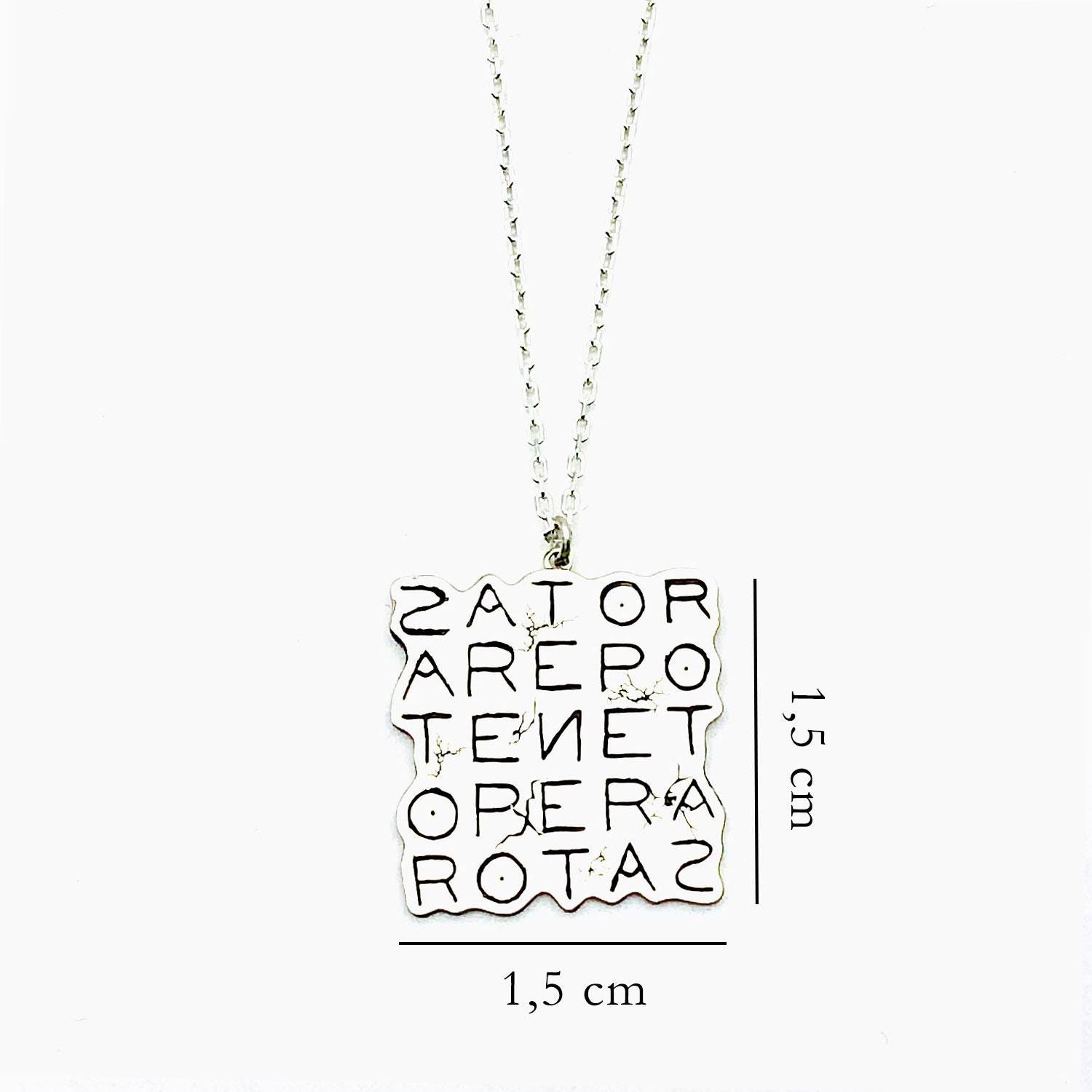 Sterling Silver SATOR Square Necklace: Alchemical Good Luck Pendant - Etsy