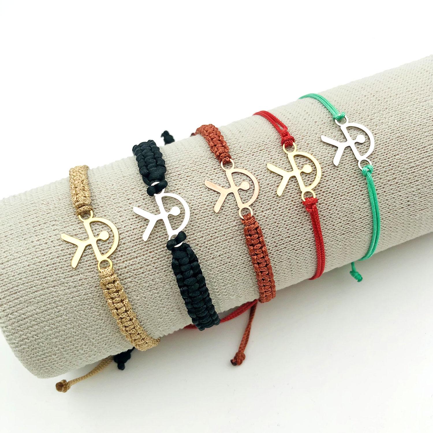 İndalo Handmade Woven Protection Bracelet: Silver & Gold Y2K Square ...