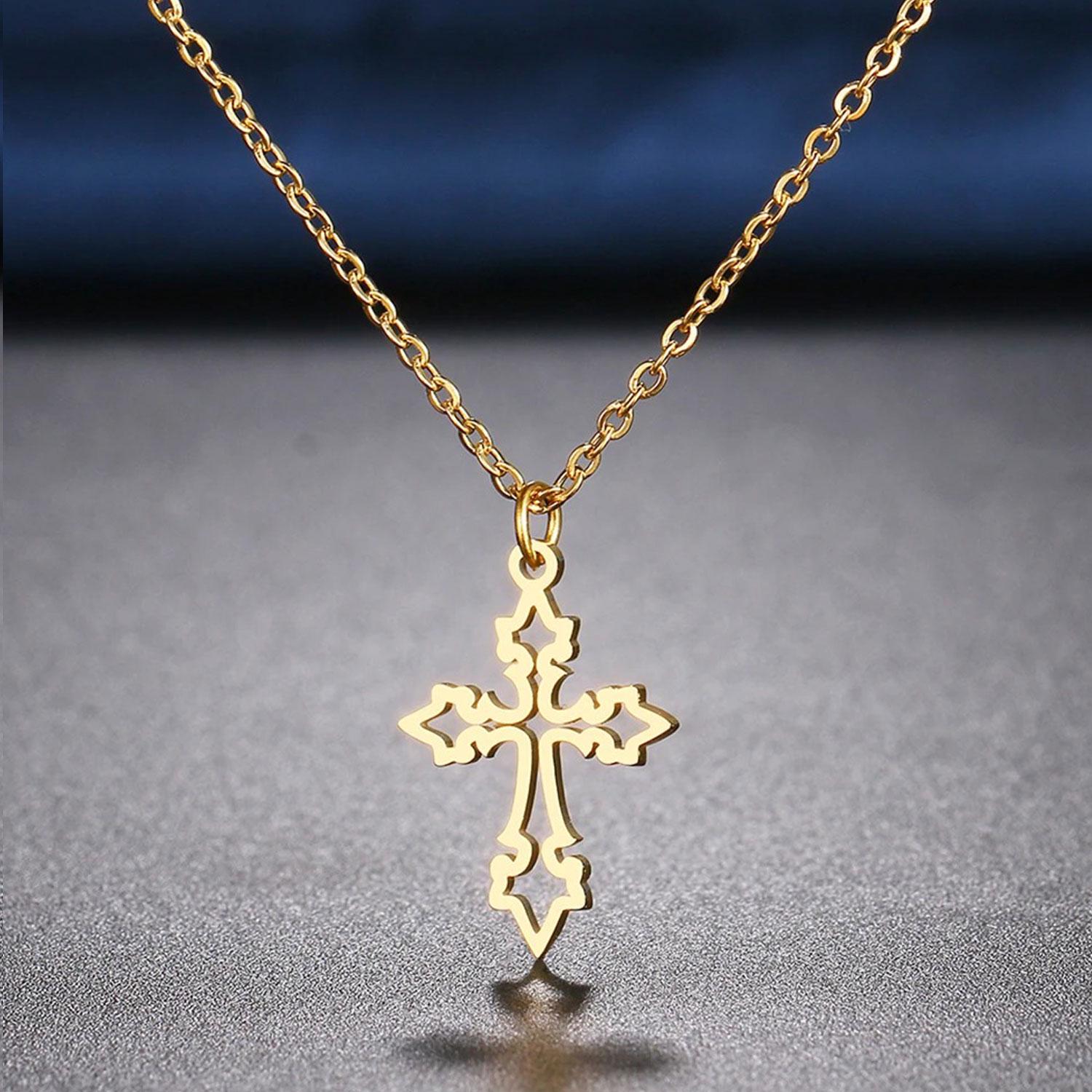 Y2K Gothic Sterling Silver Cross Necklace: Dainty Religious Pendant - Etsy