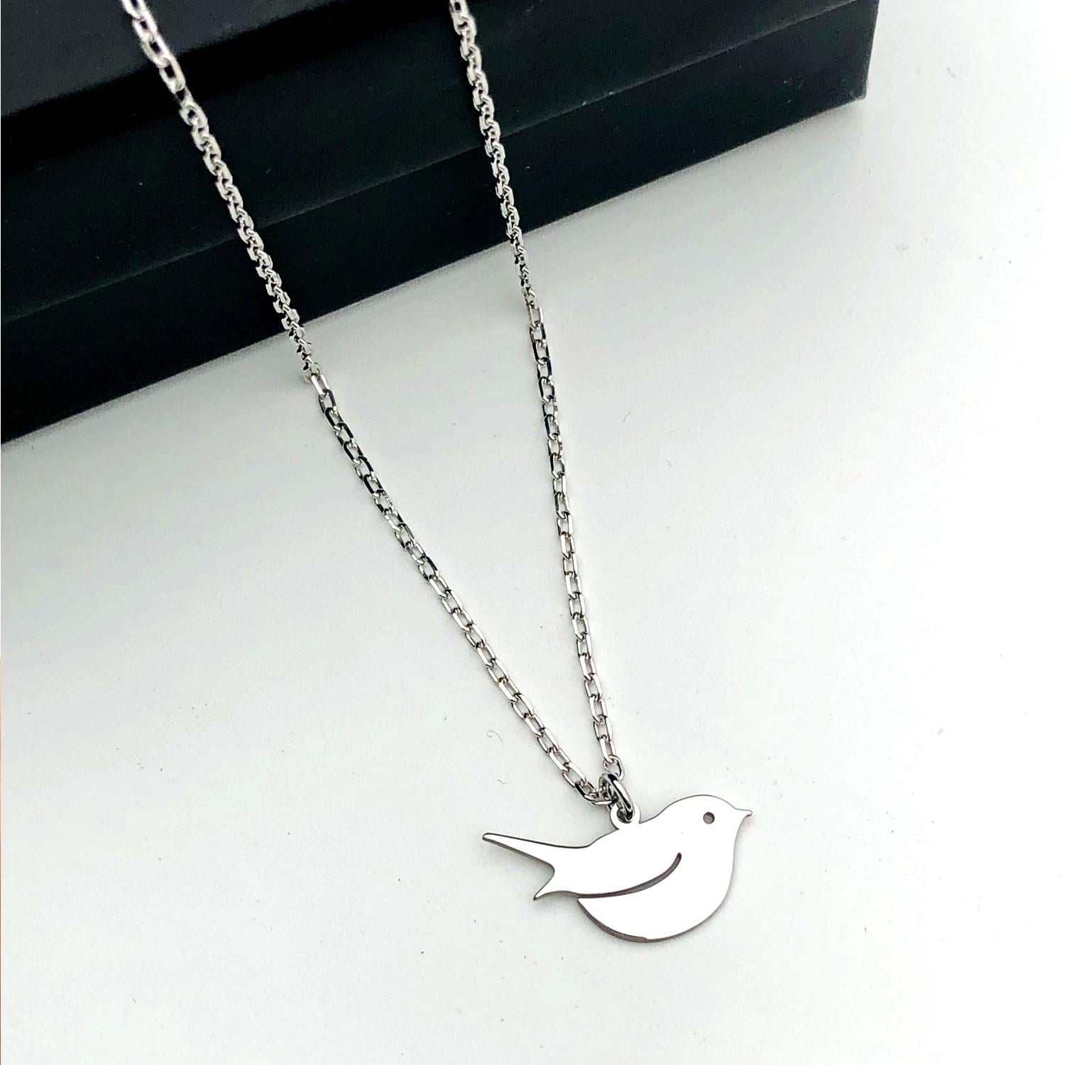 Tiny Robin Bird Necklace, 925K Silver, Everyday Jewelry, Minimalist ...