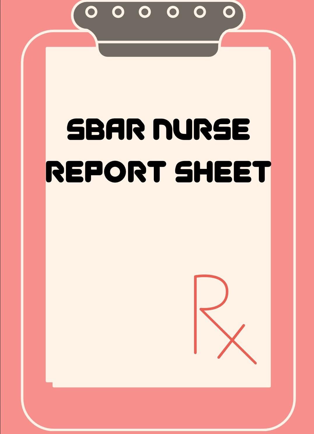 SBAR Nurse Report Sheet - Etsy