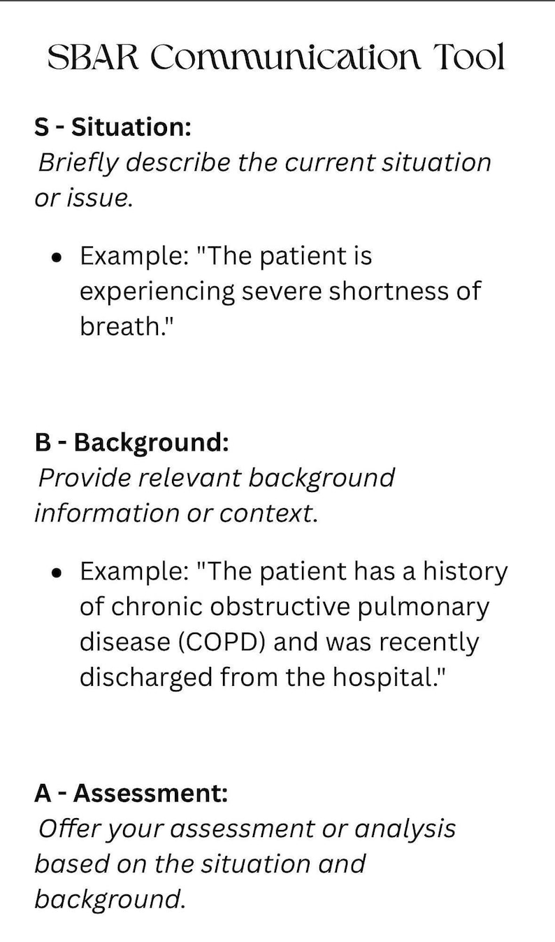 SBAR Nurse Report Sheet - Etsy