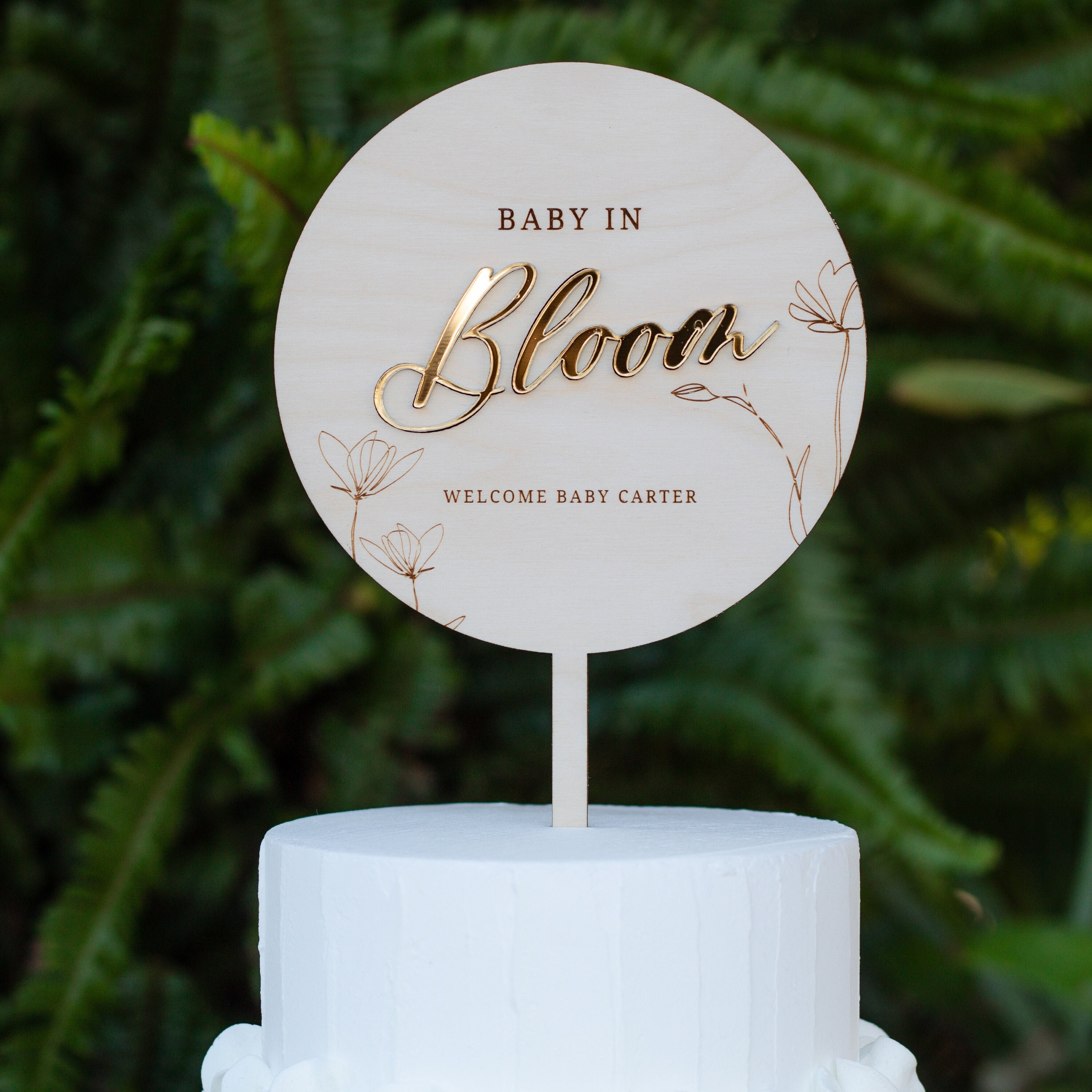 Cake Topper for a Baby in Bloom Baby Shower Theme, Garden Party Baby ...