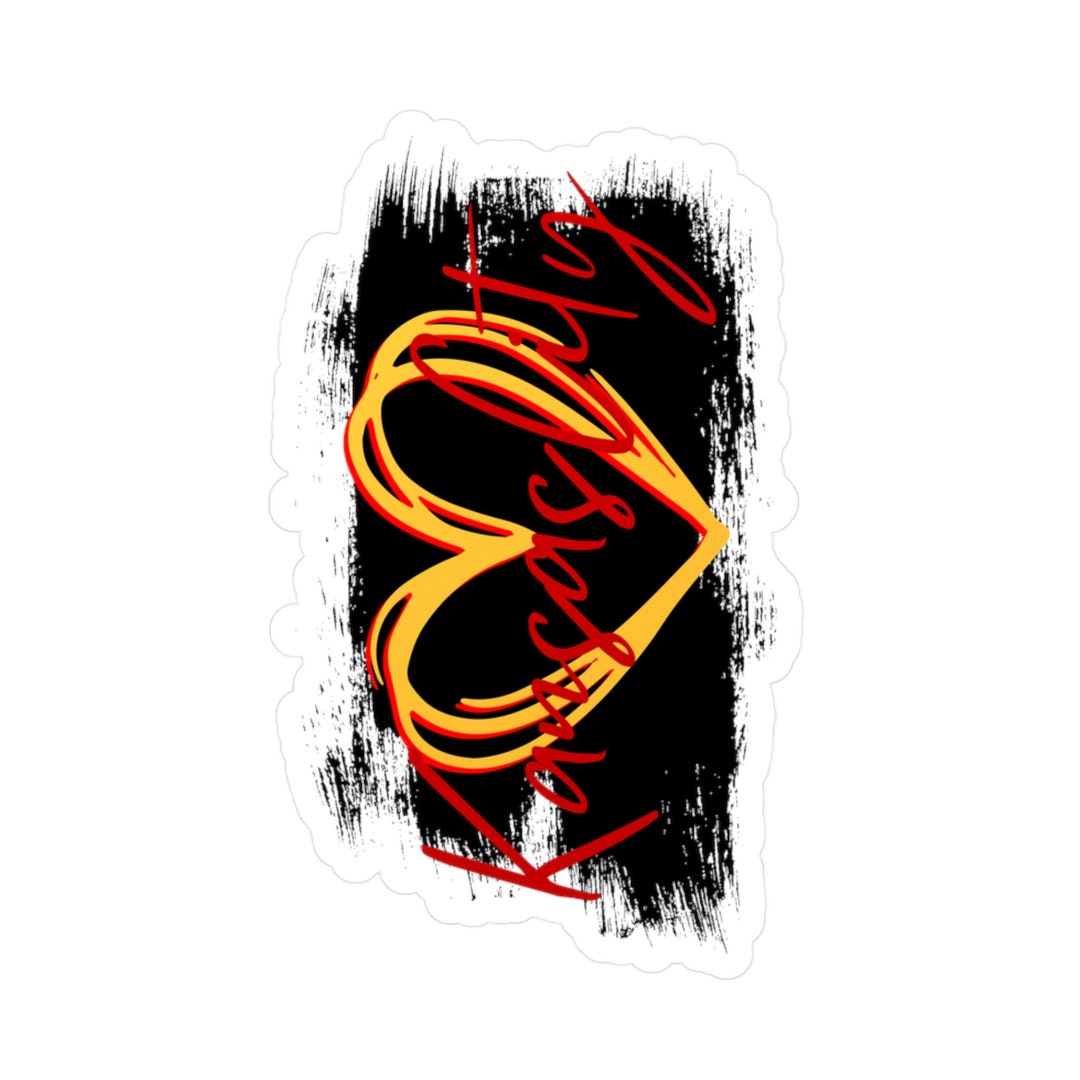 Kansas City Chiefs Heart Sticker Water Bottle Sticker Laptop Decal ...